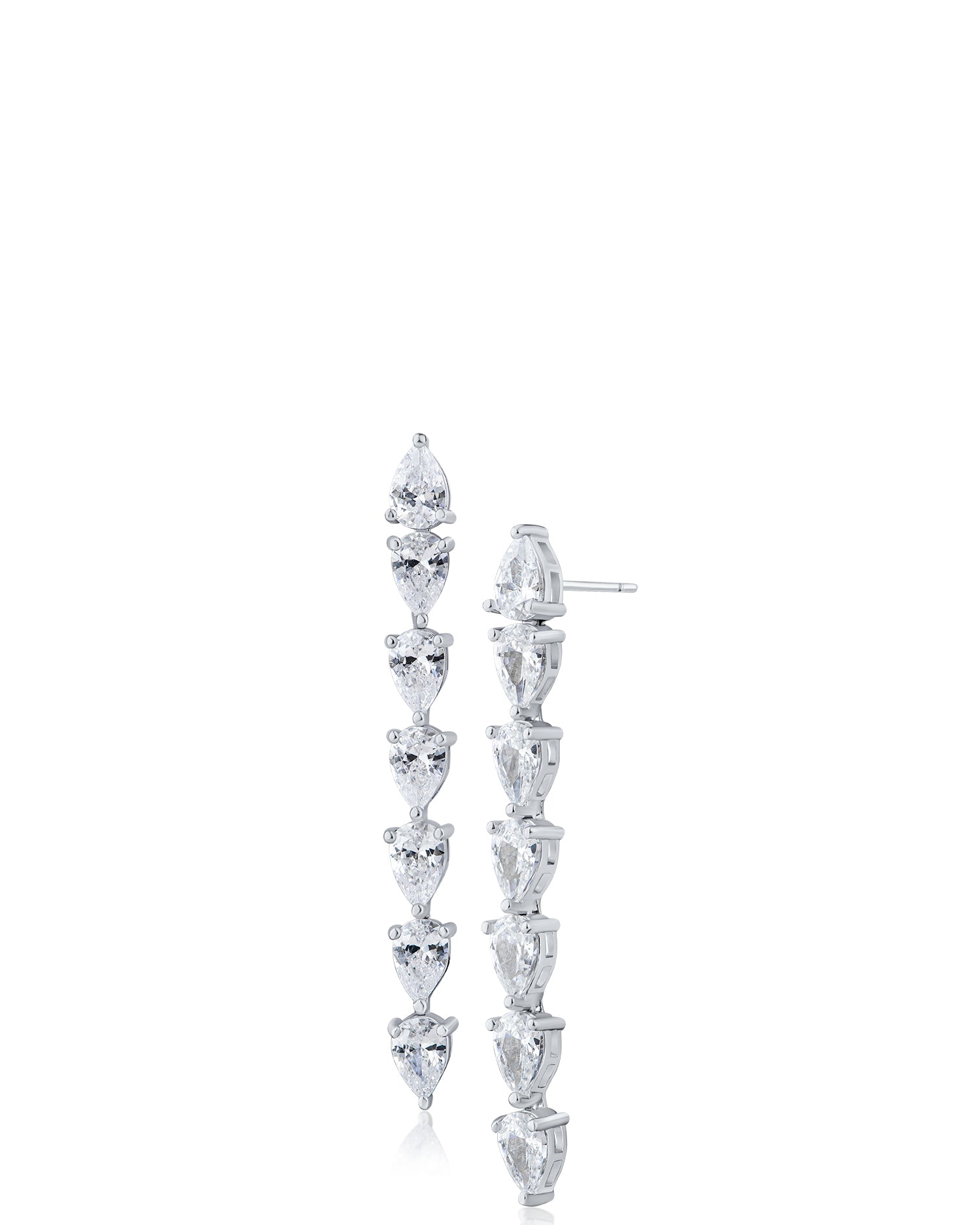 Linear Pear Drop Earrings – CZ by Kenneth Jay Lane